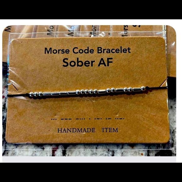 Private Label | Jewelry | Morse Code Bracelet Sober Af | Poshmark